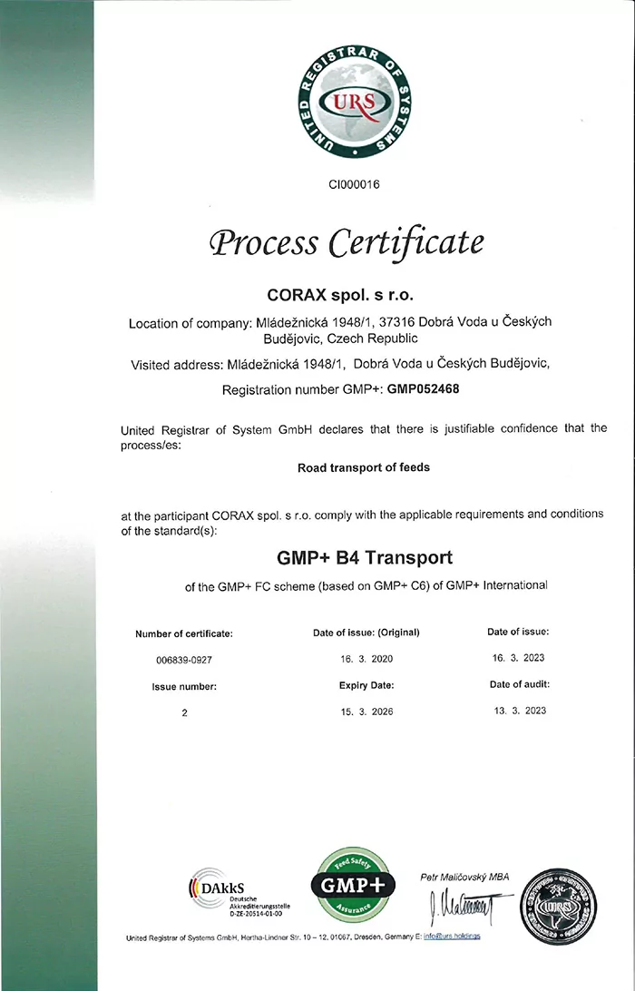 GMP certificate EN | Corax